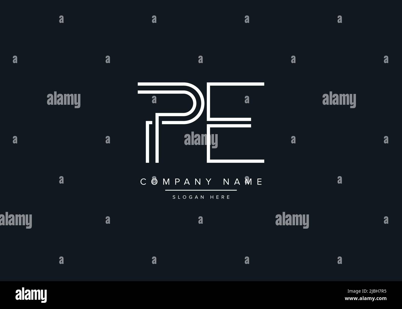 Creative Letters PE Logo Design Vector Template Stock Vector Image ...