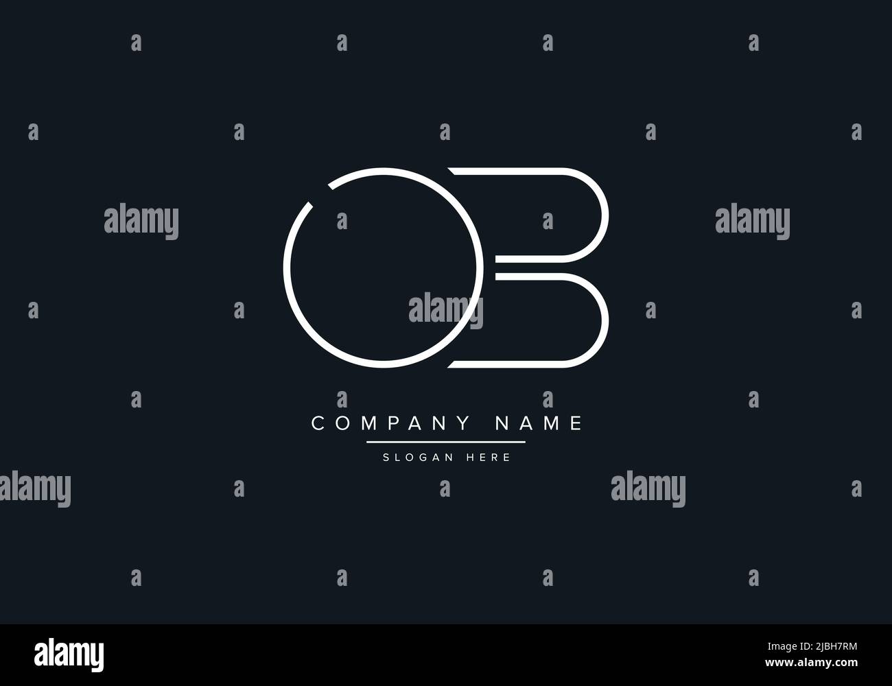 Creative Letters OB Logo Design Vector Template Stock Vector Image ...