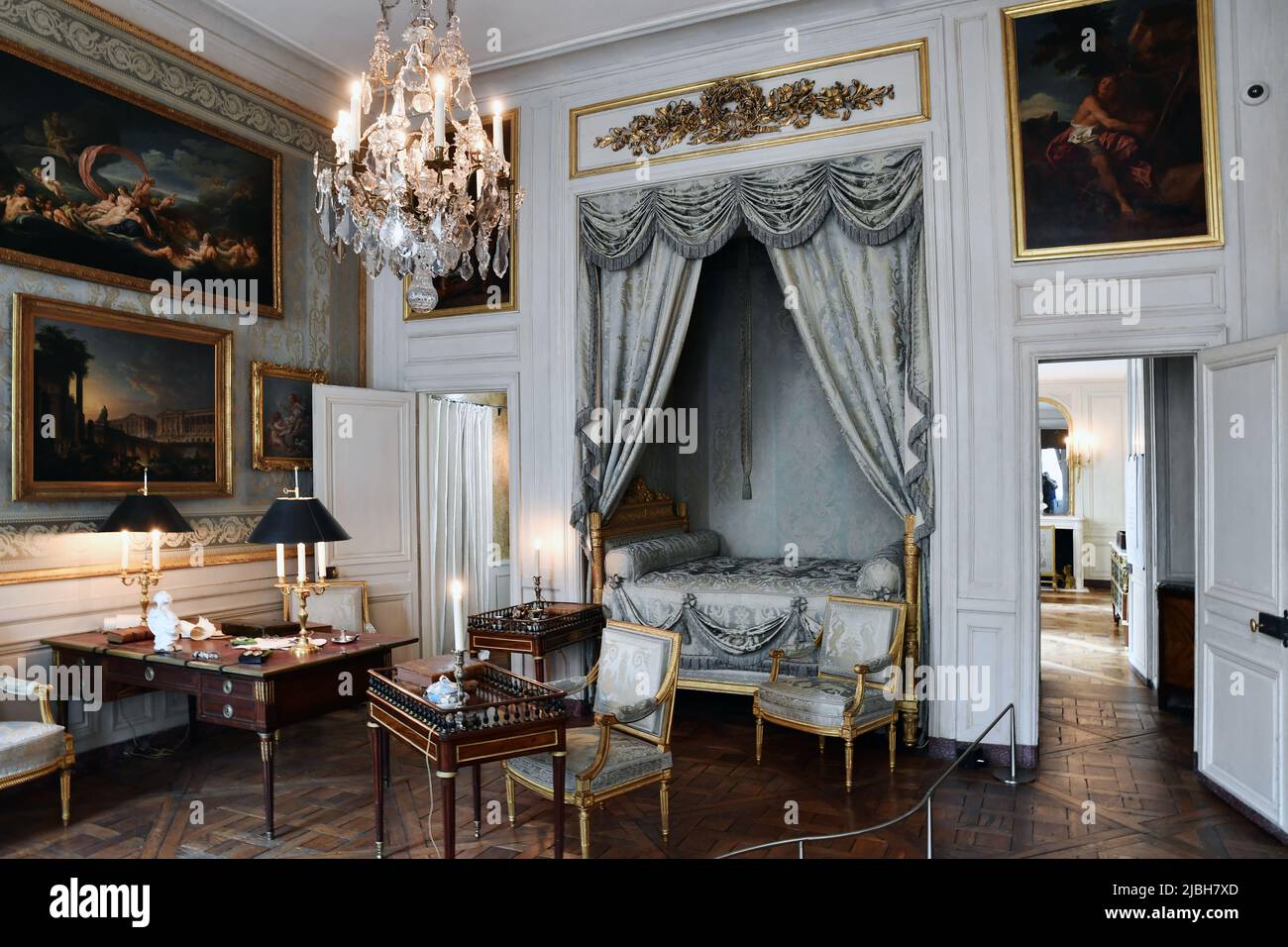 Interiors and architectural details of Hotel de la Marine, in Place de ...
