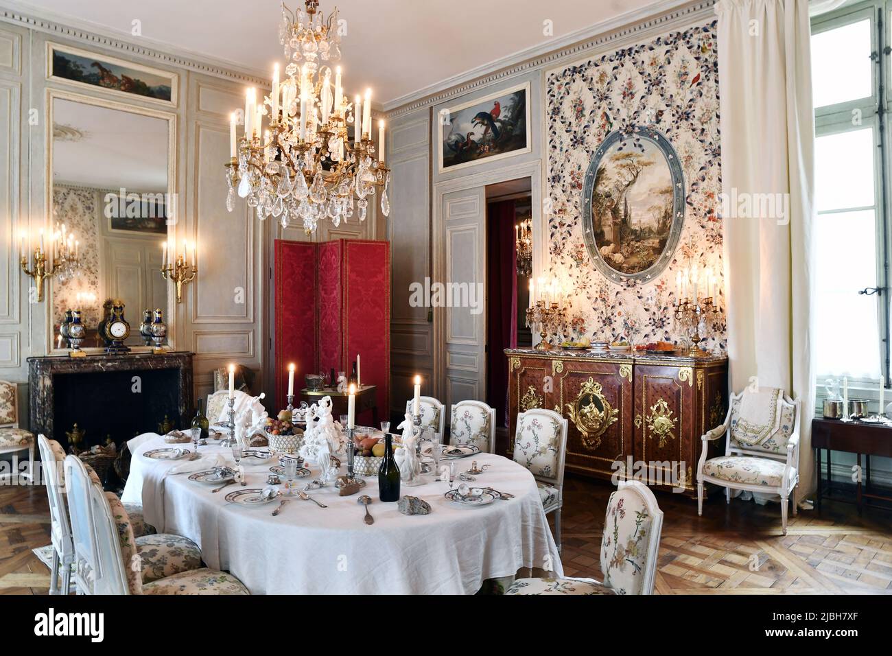 Interiors and architectural details of Hotel de la Marine, in Place de ...