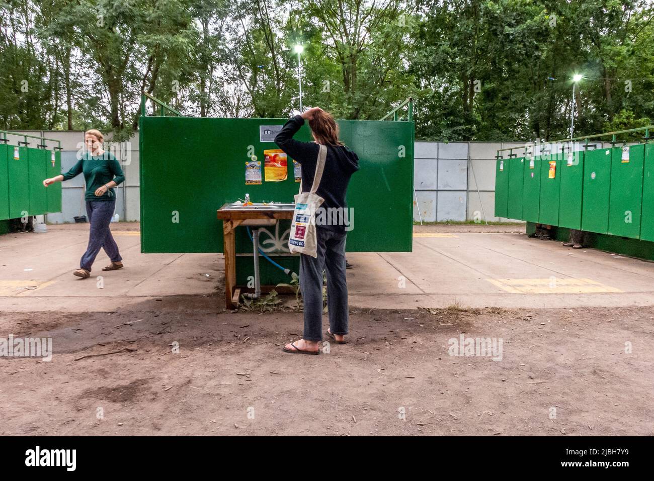 Glastonbury, June 26th 2019: Toilets at the Glastonbury Festival of ...