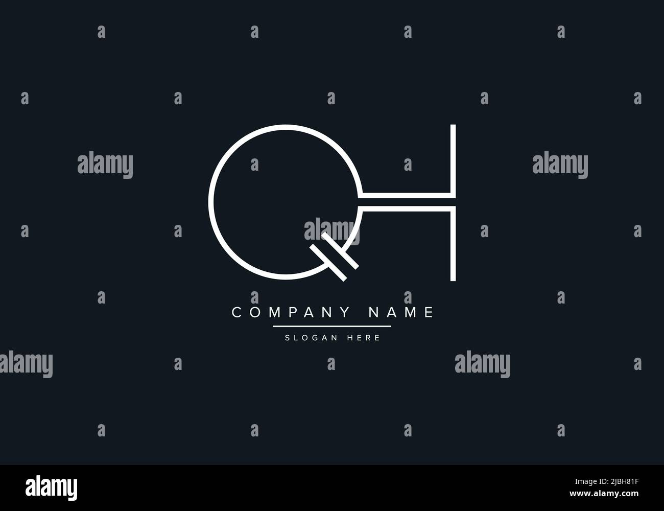 Creative Letters QH Logo Design Vector Template Stock Vector Image ...