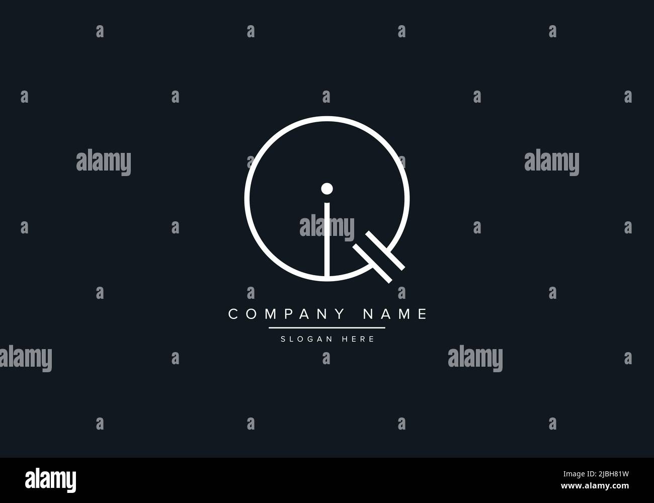 Creative Letters QI Logo Design Vector Template Stock Vector Image ...