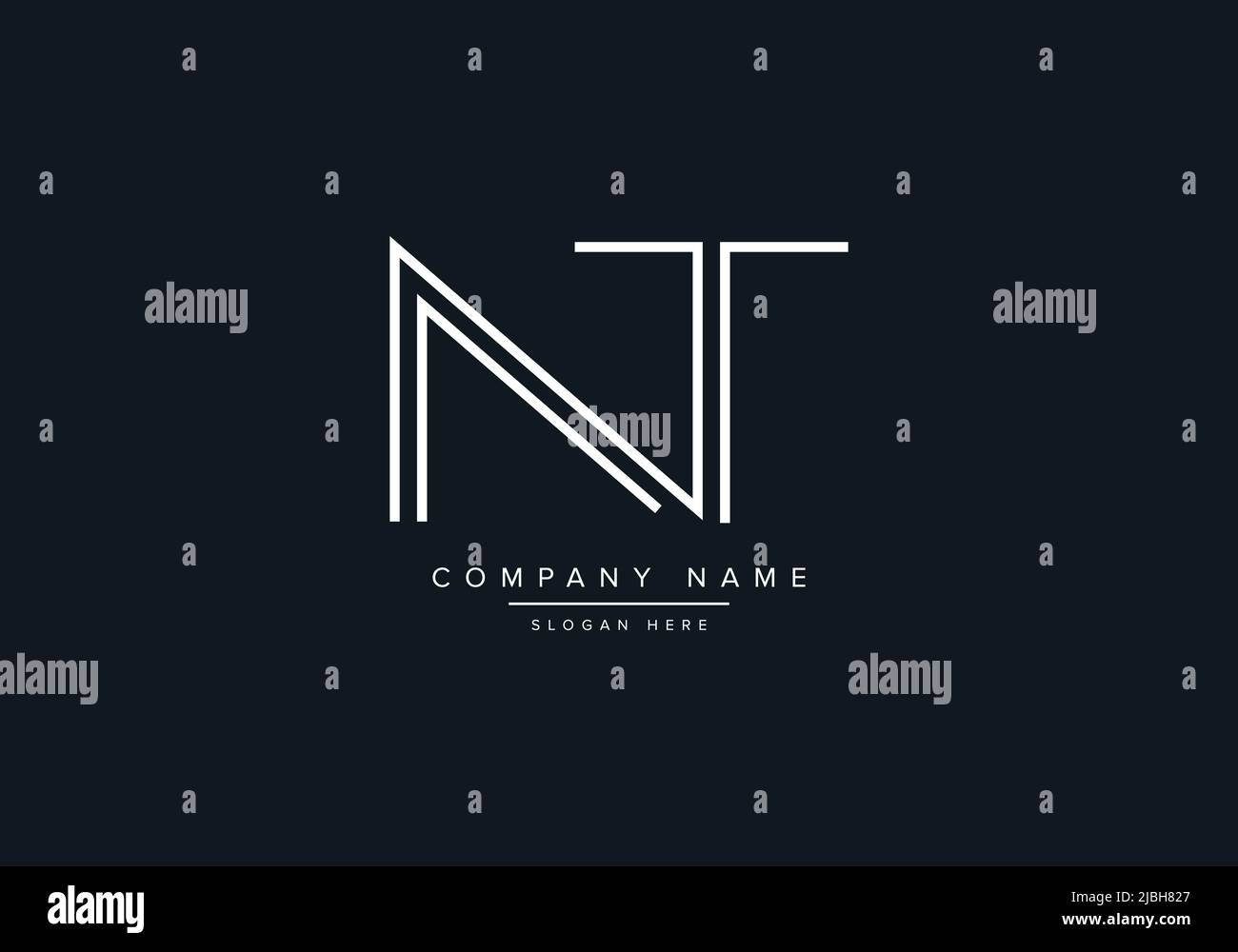 Creative Letters NT Logo Design Vector Template Stock Vector Image ...