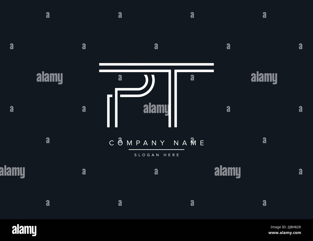 Creative Letters PT Logo Design Vector Template Stock Vector Image ...