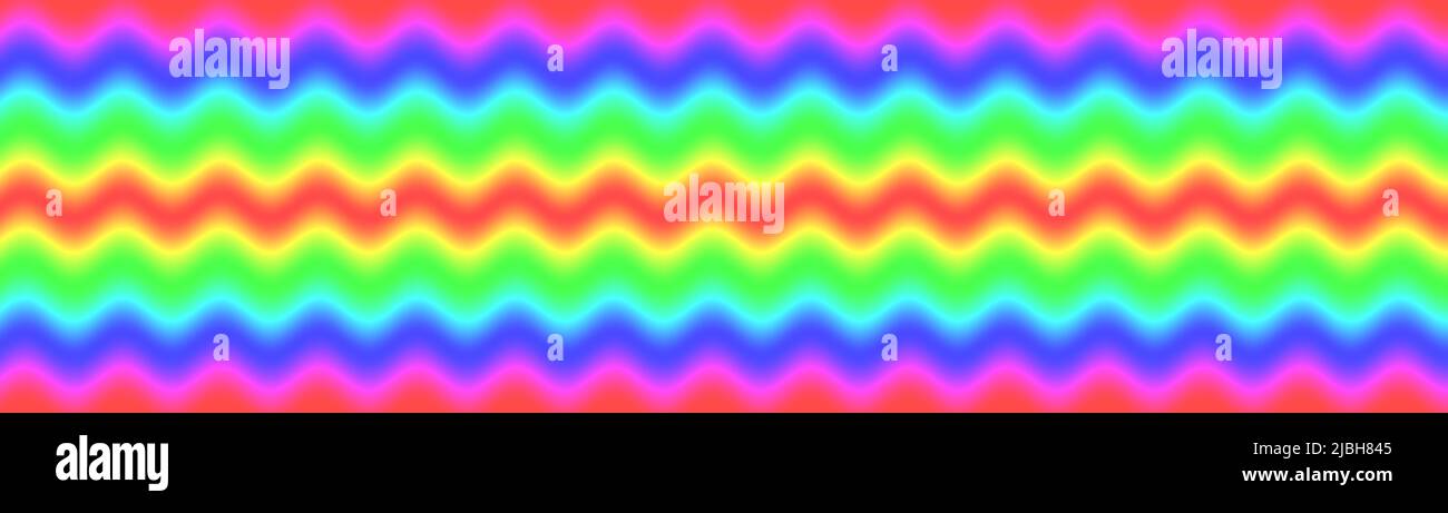 Abstract Illustration - panoramic background - waves rainbow pattern ...