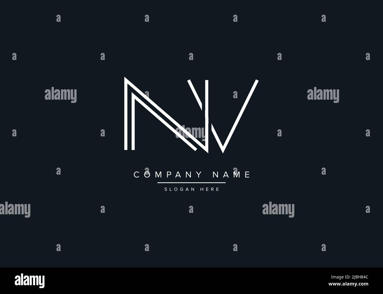 Creative Letters NV Logo Design Vector Template Stock Vector Image ...