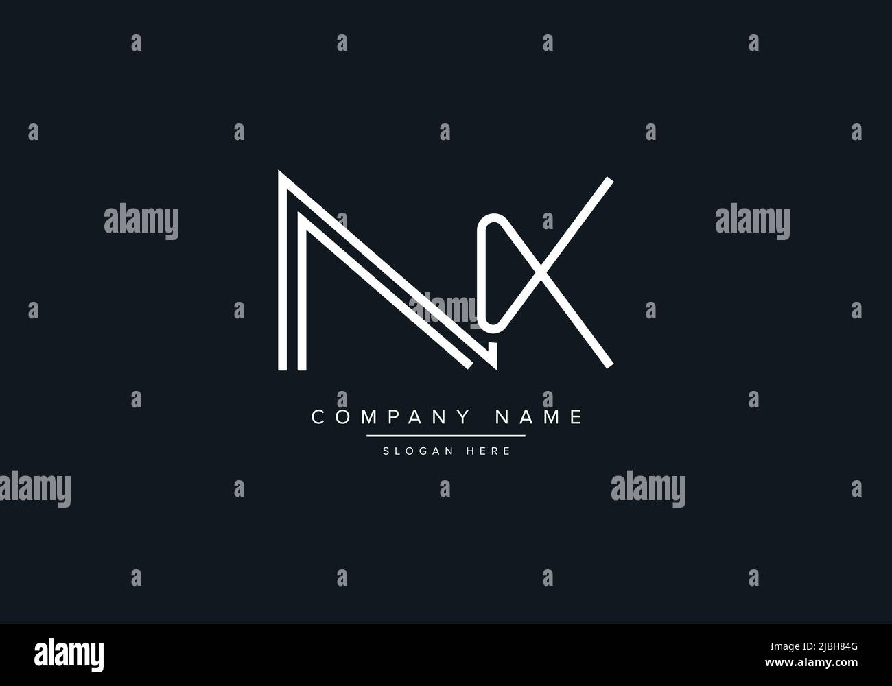 Creative Letters NX Logo Design Vector Template Stock Vector Image ...
