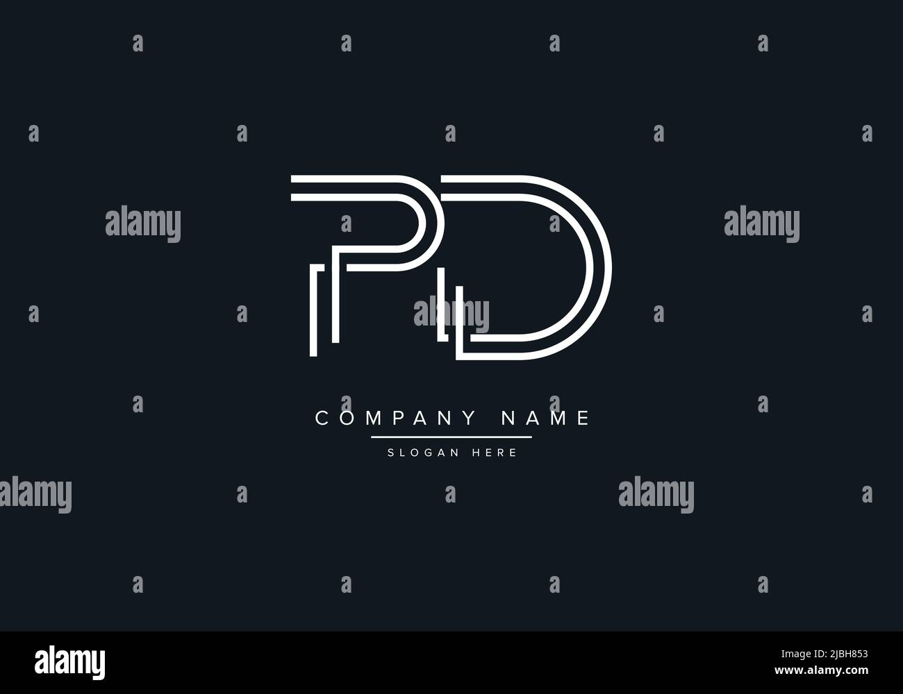 Creative Letters PD Logo Design Vector Template Stock Vector Image ...