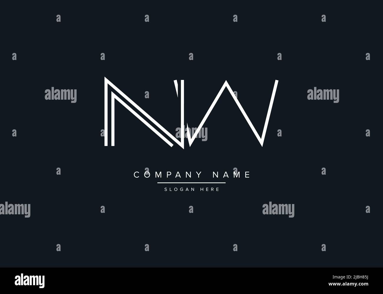 Creative Letters NW Logo Design Vector Template Stock Vector Image ...