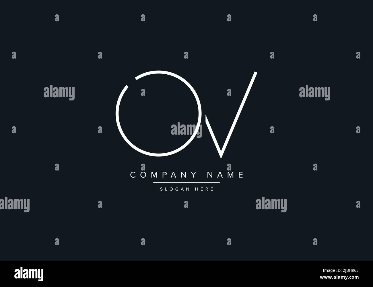 Creative Letters OV Logo Design Vector Template Stock Vector Image ...