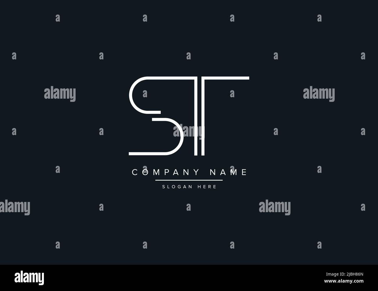 Creative Letters ST Logo Design Vector Template Stock Vector Image ...