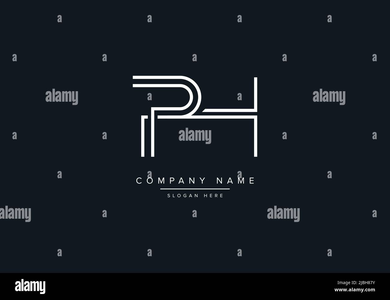 Creative Letters PH Logo Design Vector Template Stock Vector Image ...