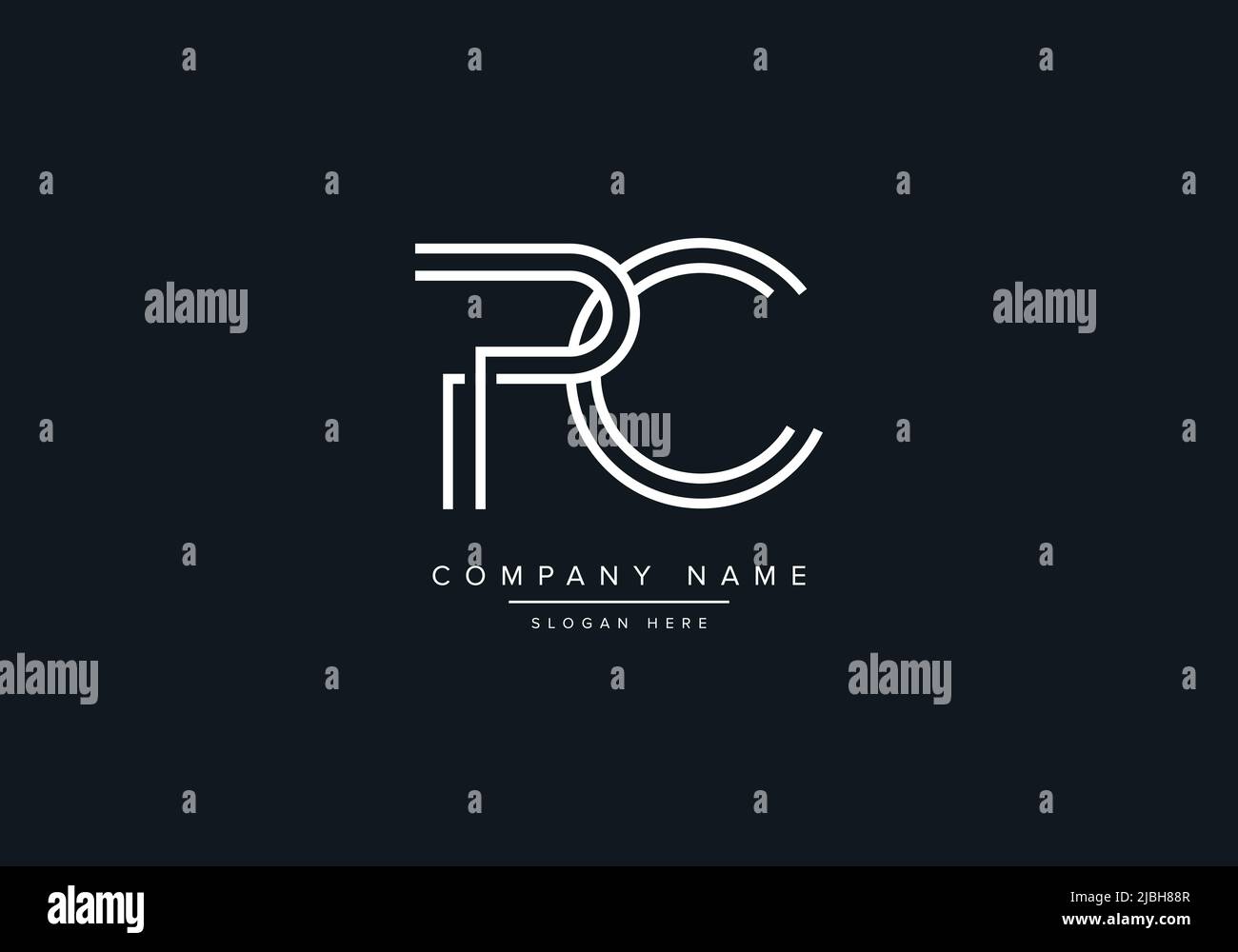 Creative Letters PC Logo Design Vector Template Stock Vector Image ...