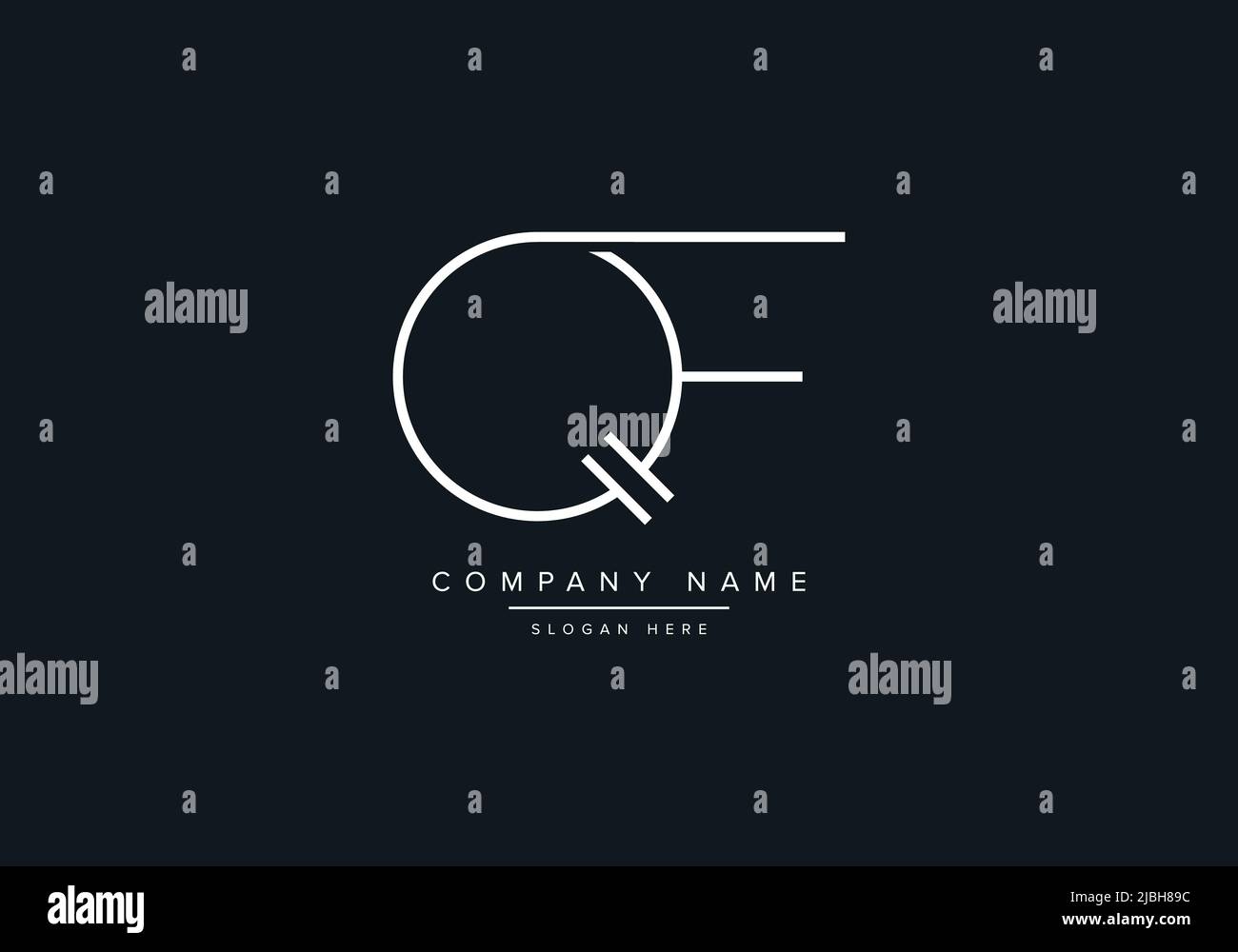 Creative Letters QF Logo Design Vector Template Stock Vector Image ...