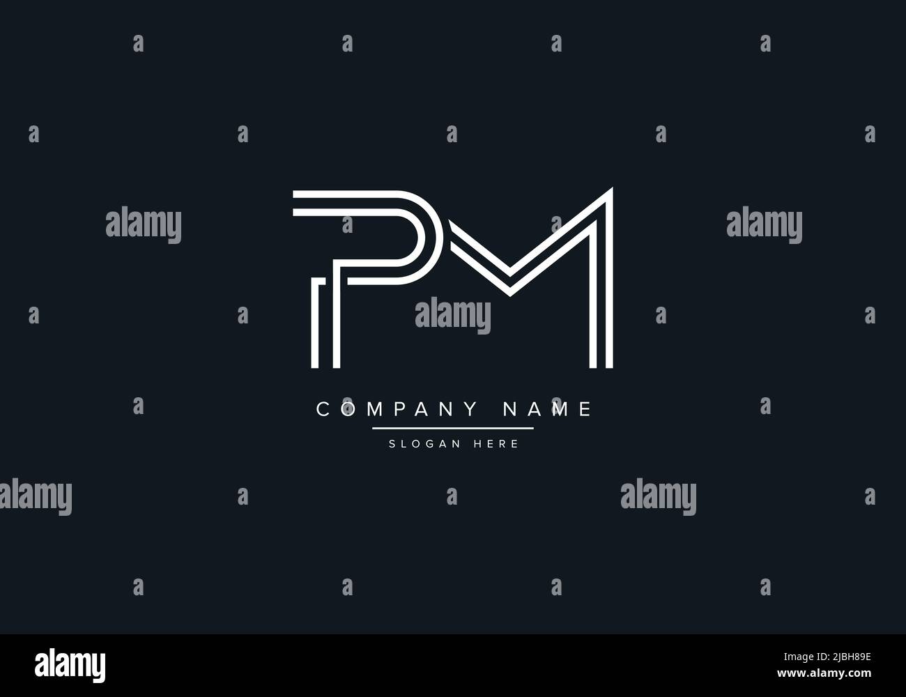 Creative Letters PM Logo Design Vector Template Stock Vector Image ...