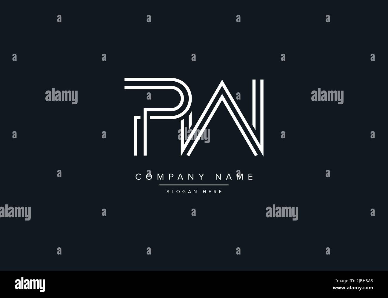 Creative Letters PW Logo Design Vector Template Stock Vector Image ...