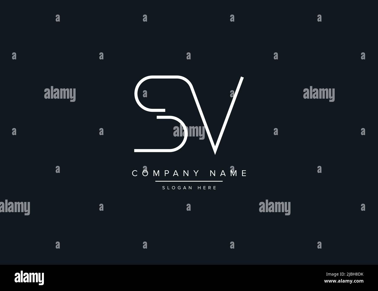 Creative Letters SV Logo Design Vector Template Stock Vector Image ...