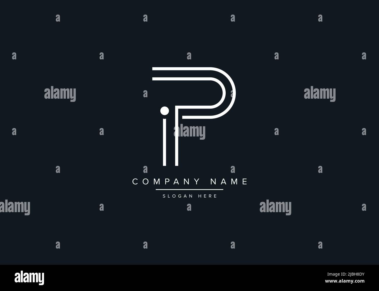 Creative Letters PI Logo Design Vector Template Stock Vector Image ...