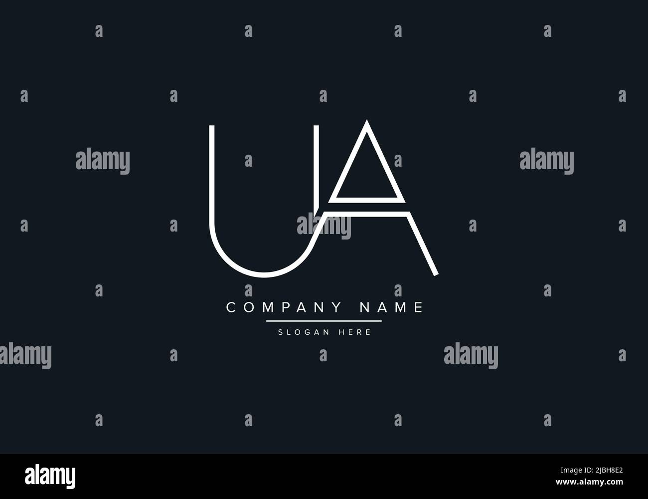 Creative Letters UA Logo Design Vector Template Stock Vector Image ...