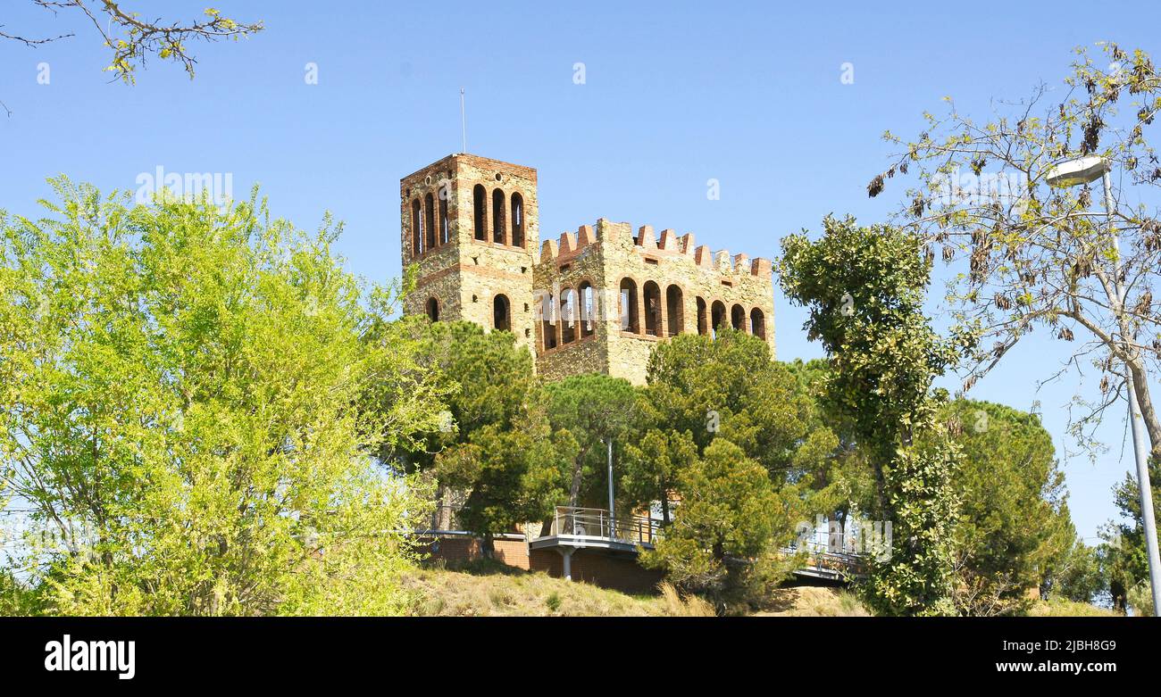 Rehabilitated medieval castle in Torre Baro, Barcelona, Catalunya ...