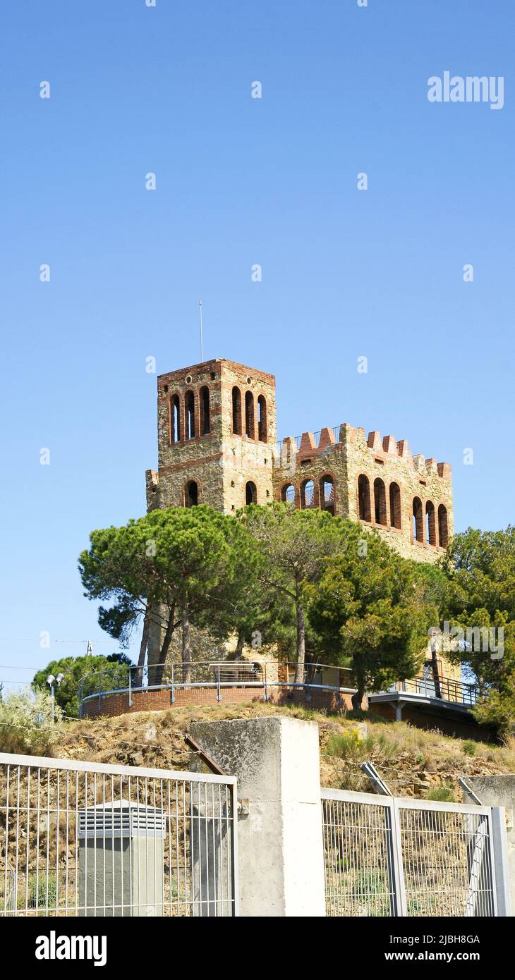 Rehabilitated medieval castle in Torre Baro, Barcelona, Catalunya ...