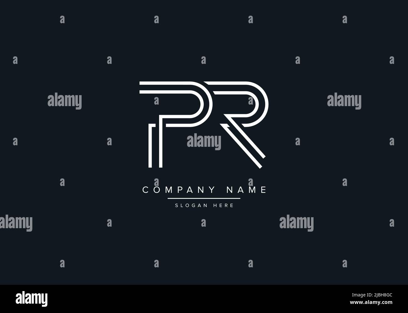 Creative Letters PR Logo Design Vector Template Stock Vector Image ...