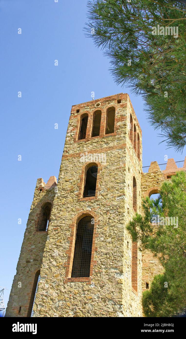 Rehabilitated medieval castle in Torre Baro, Barcelona, Catalunya ...