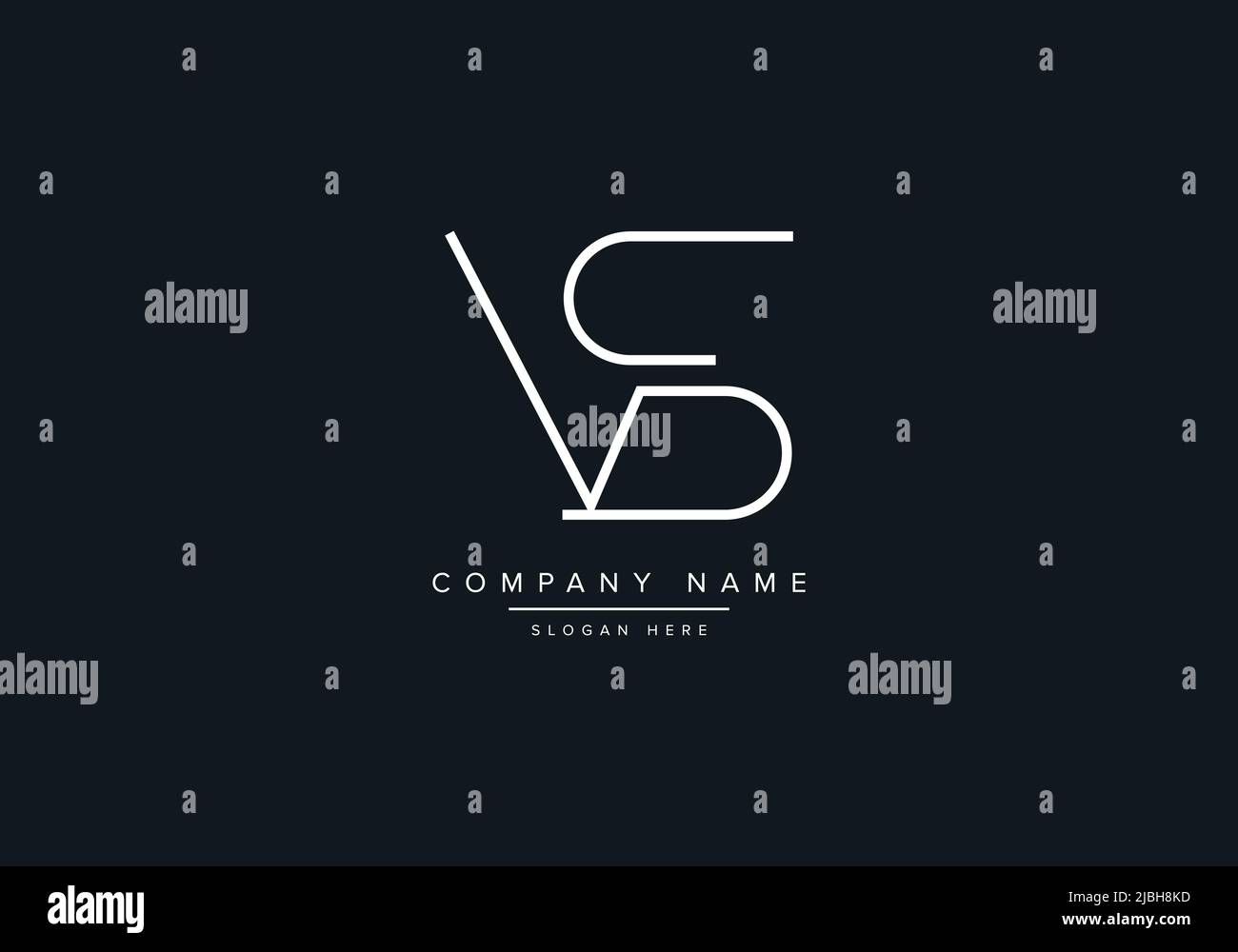 Creative Letters VS Logo Design Vector Template Stock Vector Image ...