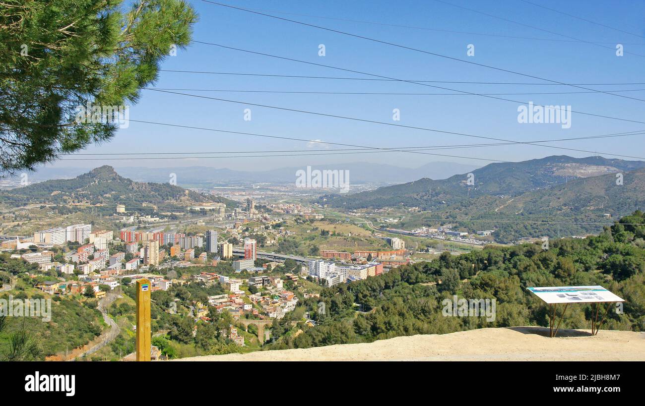 Panoramic view of Barcelona from Torre Baro, Barcelona, Catalunya ...