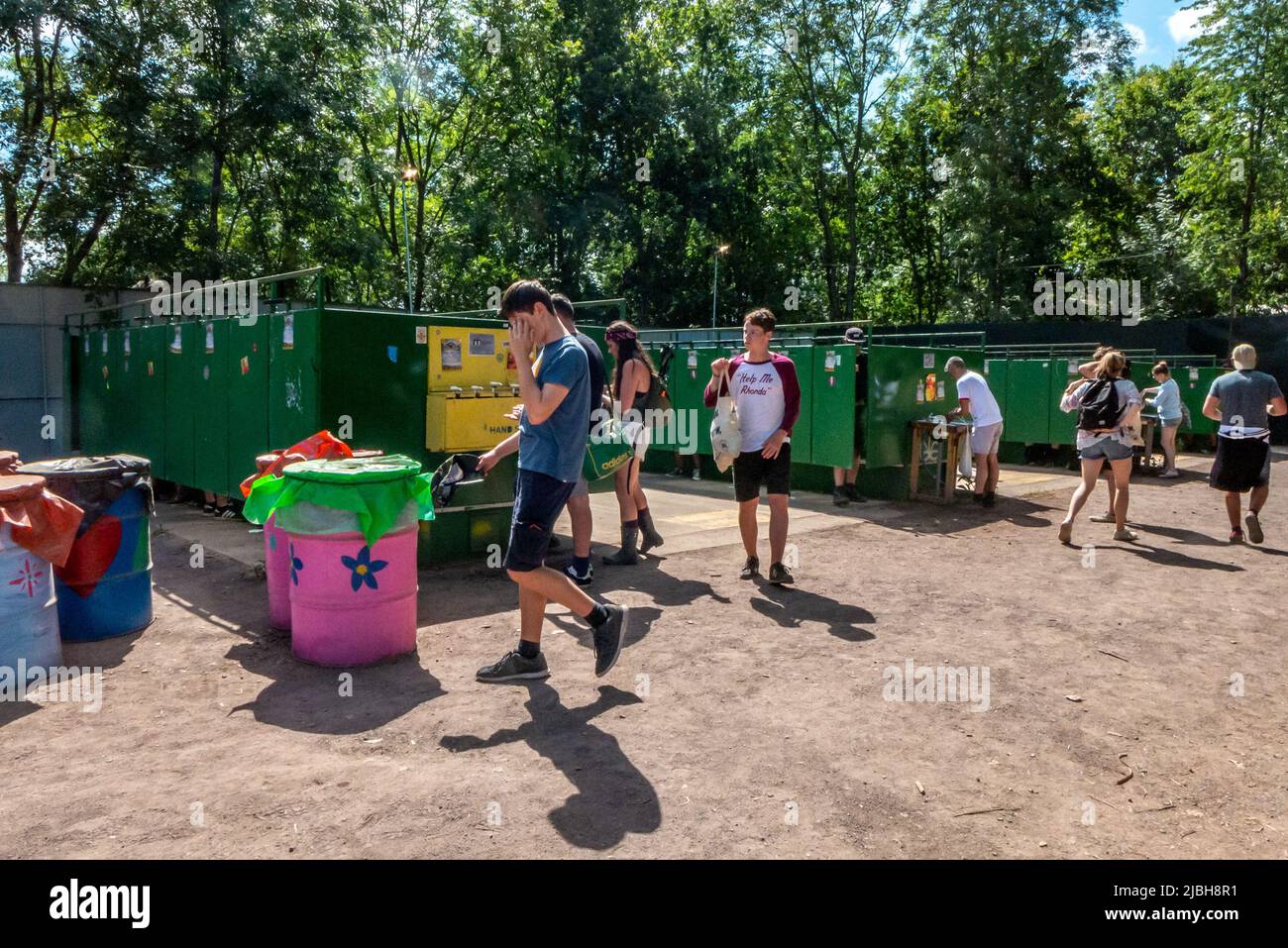 Glastonbury, June 26th 2019: Toilets at the Glastonbury Festival of ...