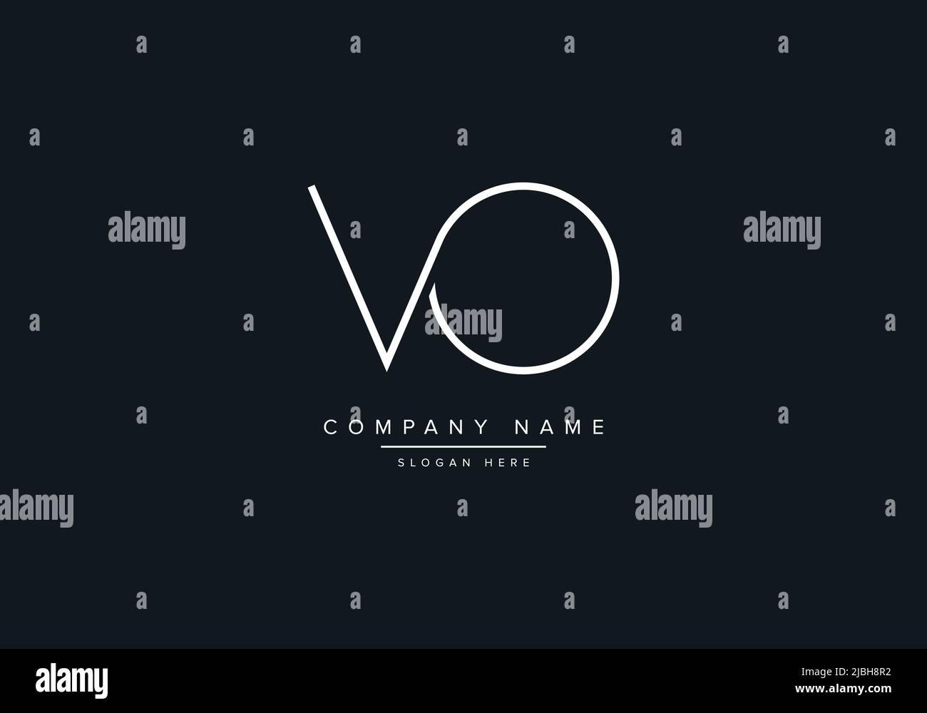 Creative Letters VO Logo Design Vector Template Stock Vector Image ...