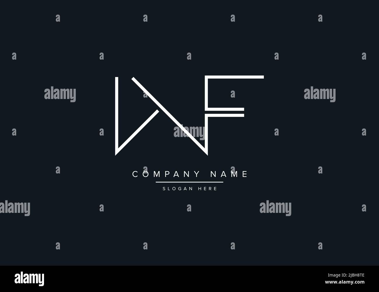 Creative Letters WF Logo Design Vector Template Stock Vector Image ...