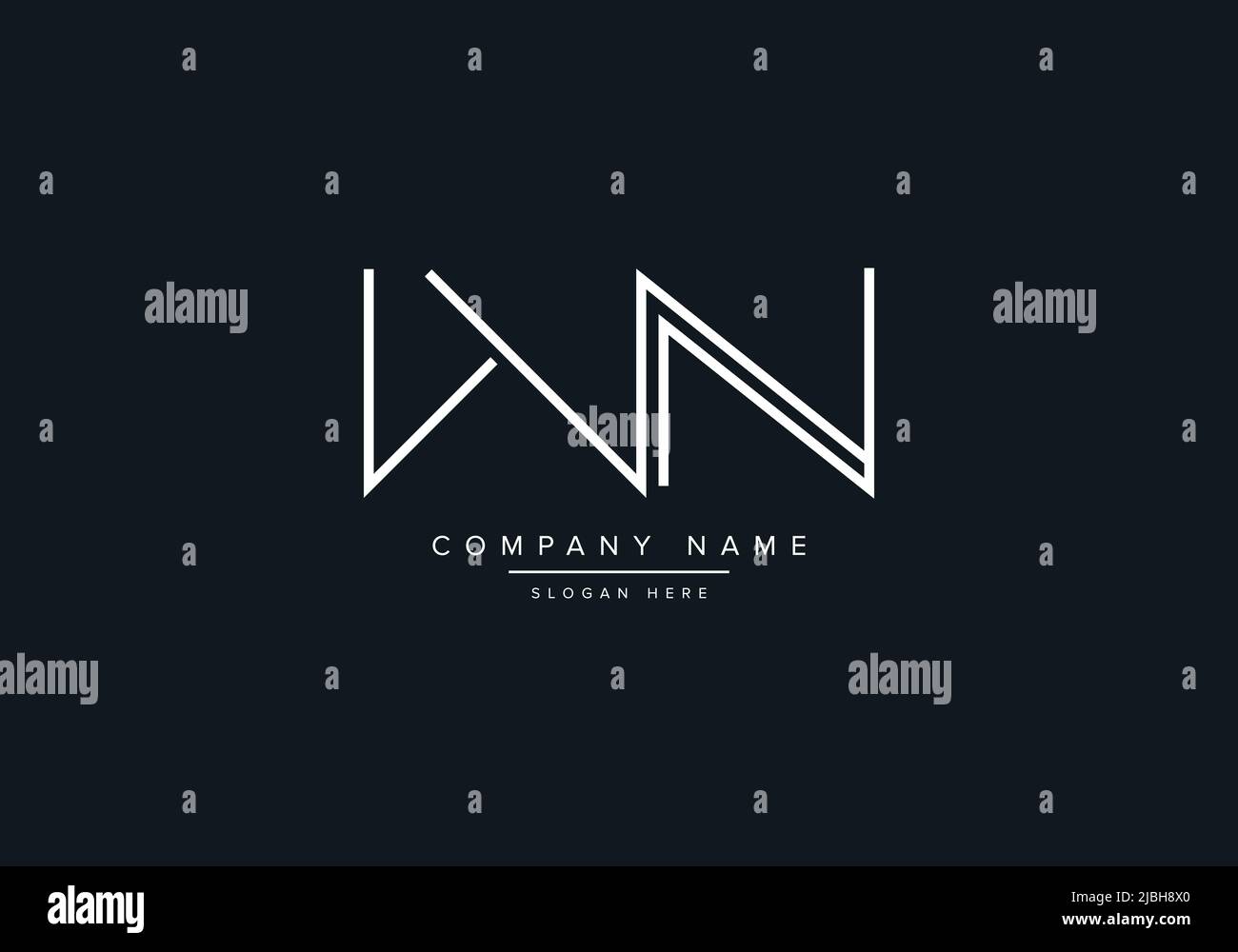 Creative Letters WN Logo Design Vector Template Stock Vector Image ...