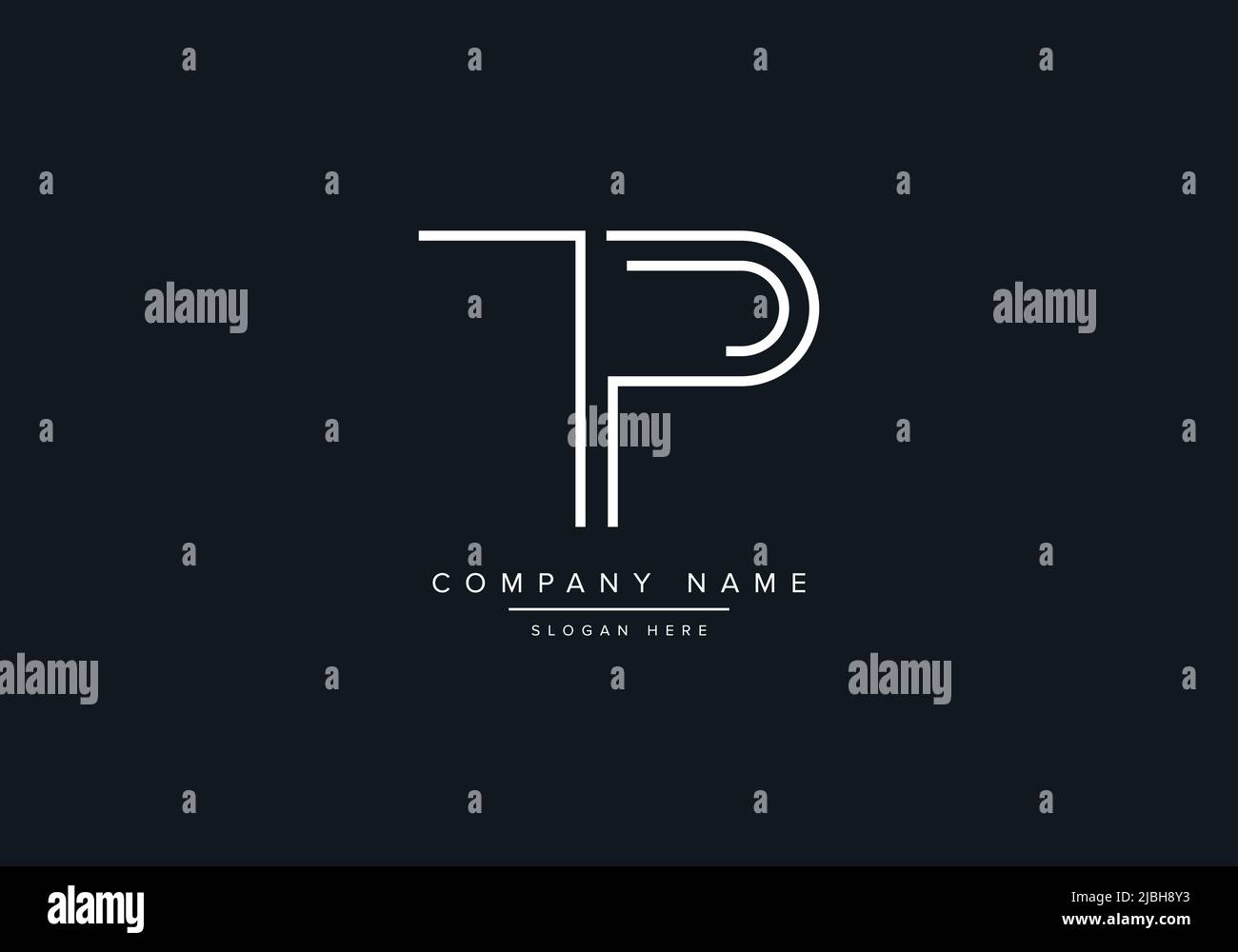 Creative Letters TP Logo Design Vector Template Stock Vector Image ...