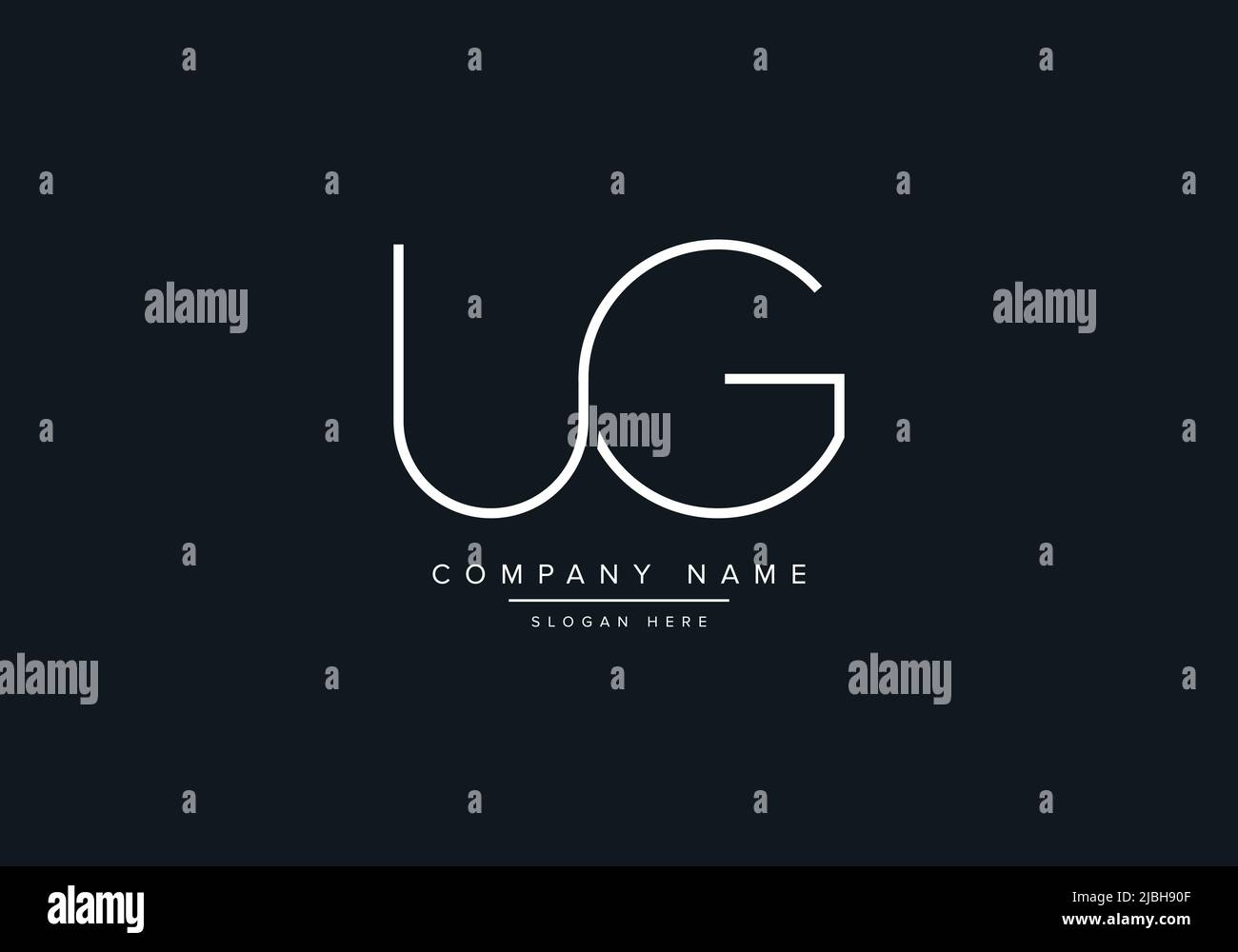 Creative Letters UG Logo Design Vector Template Stock Vector Image ...