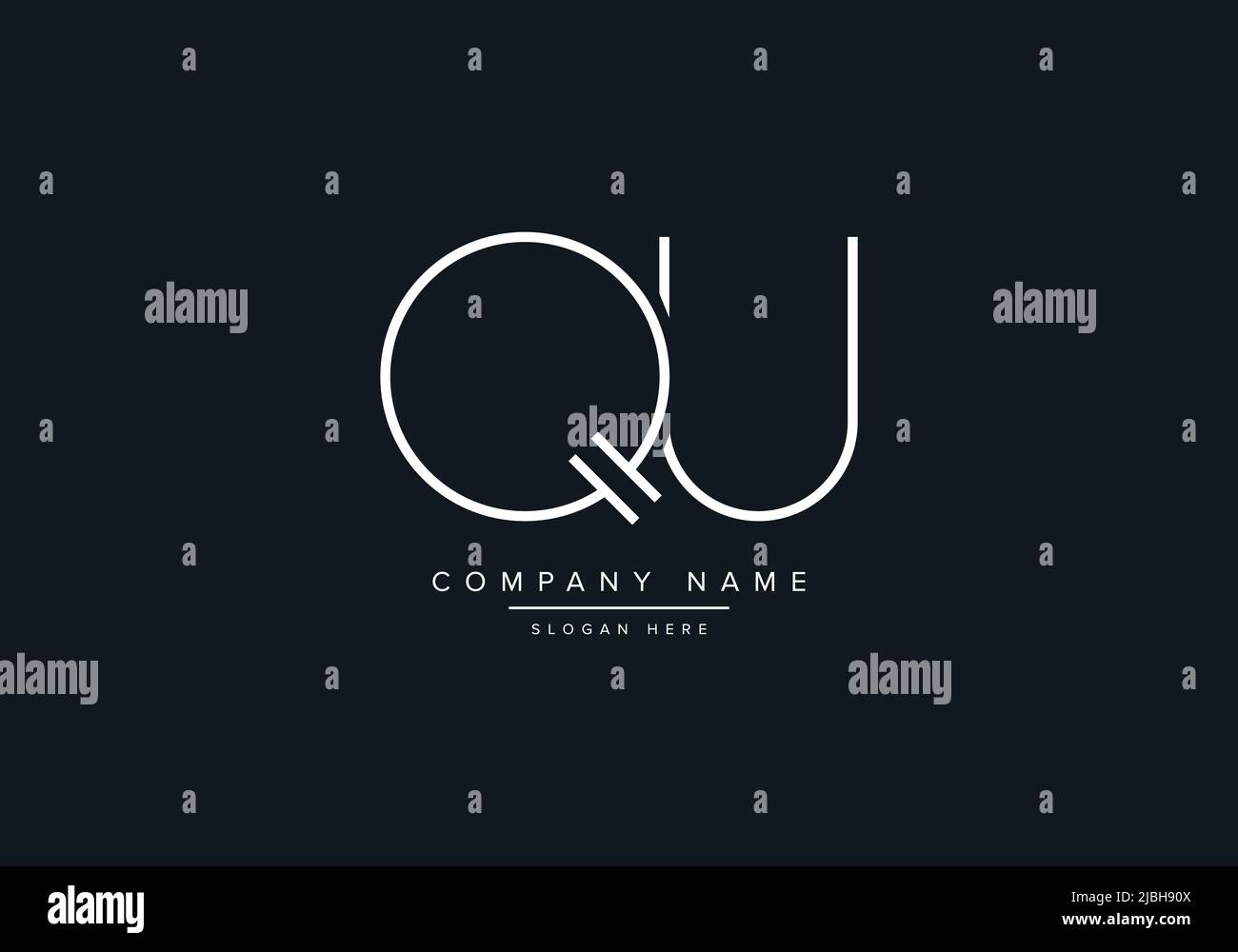 Creative Letters QU Logo Design Vector Template Stock Vector Image ...