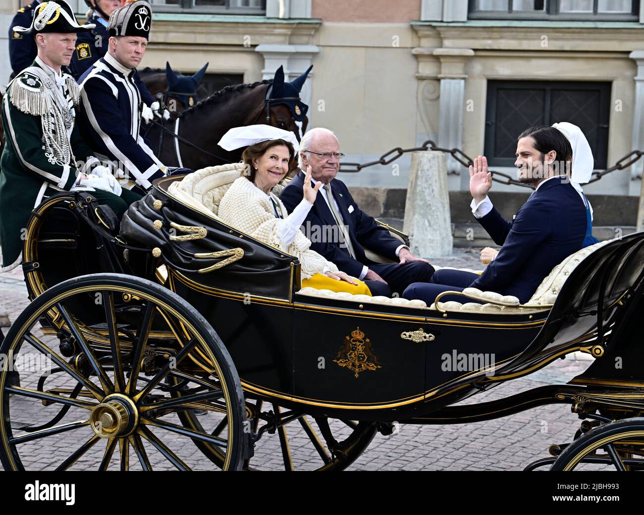 Queen Silvia and King Carl Gustaf with Prince Carl Philip and Princess ...