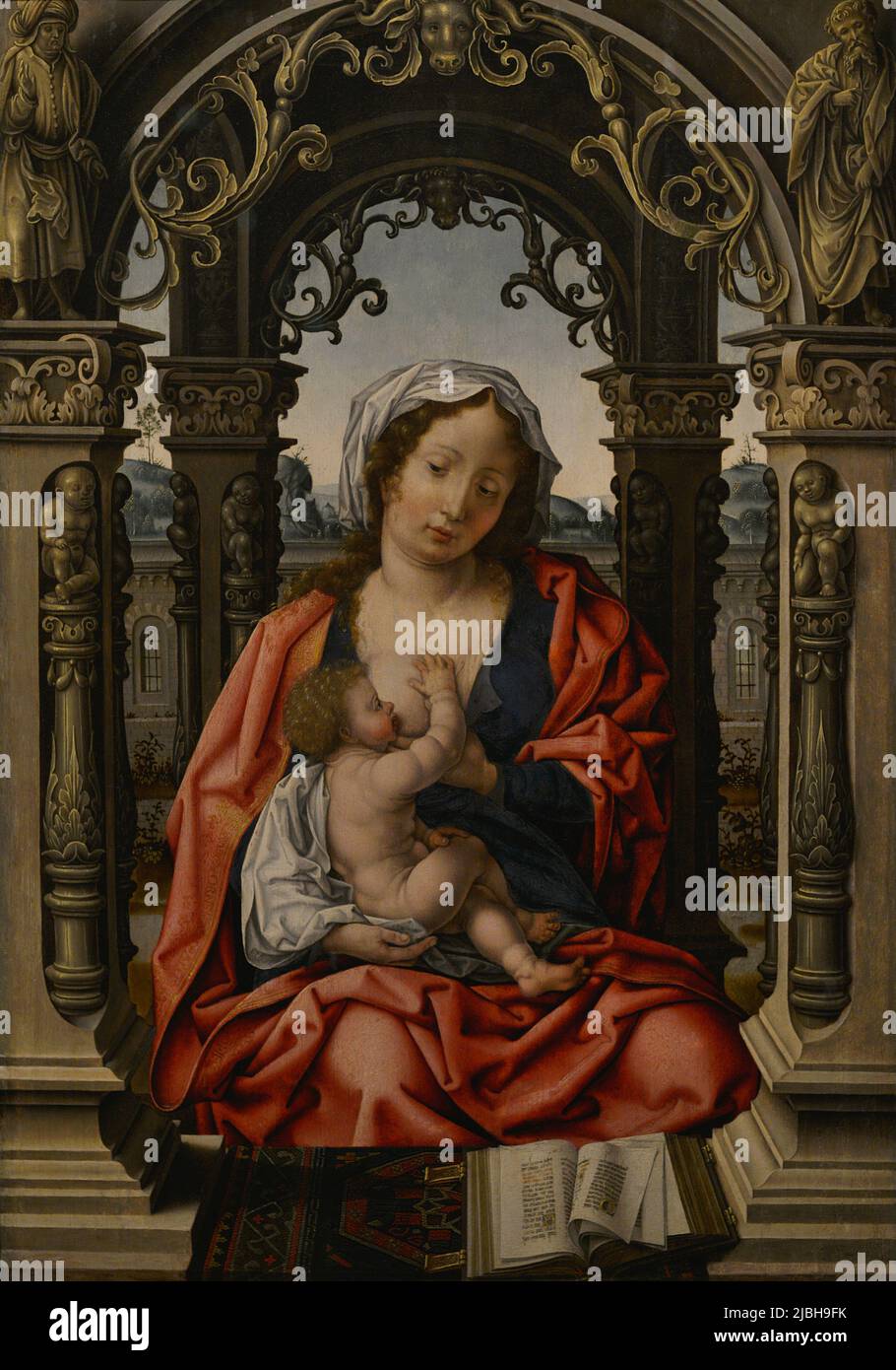 Circle of Jan Gossaert, called Mabuse (ca. 1478-1532). Netherlandish painter. Virgin and Child ...