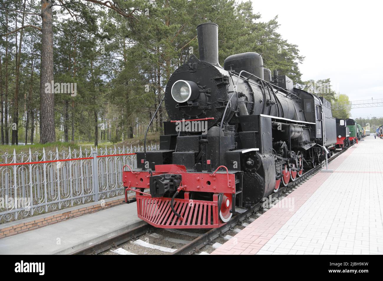 Historic Russian steam locomotive, series Ea, photographed in the ...