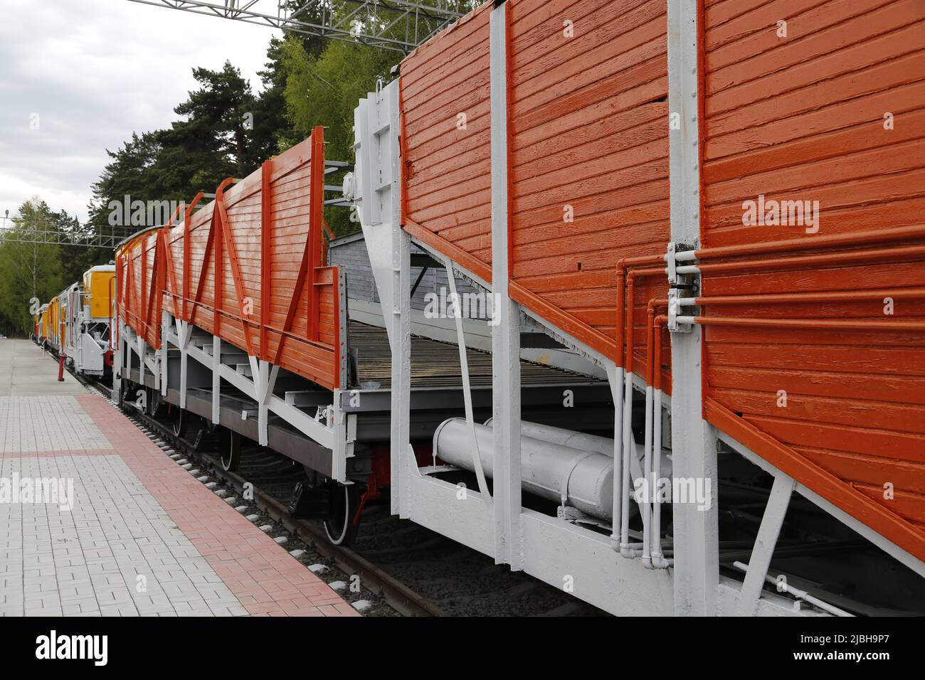 Russian train to remove snow from railway tracks, photographed in the ...