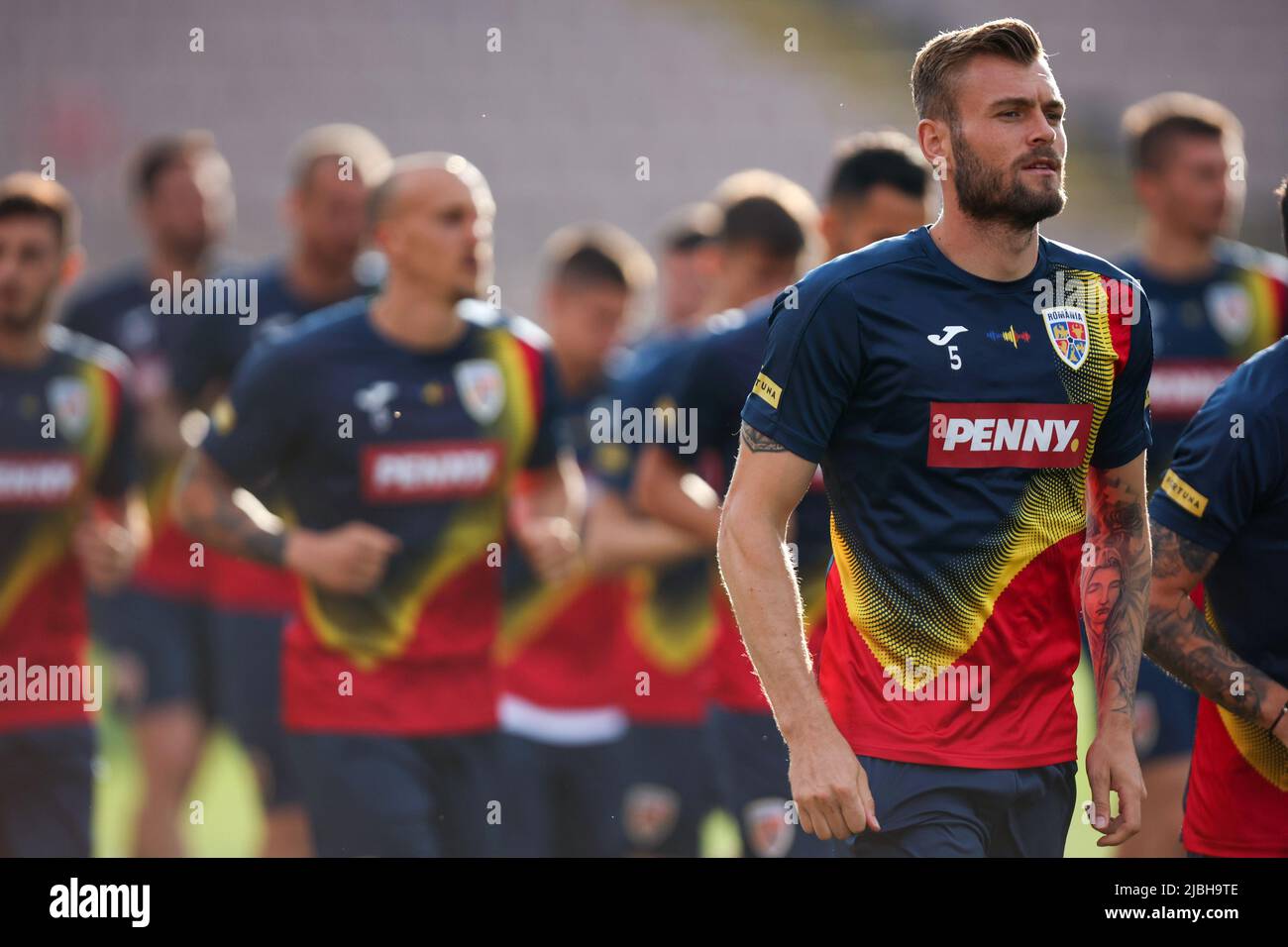 Alexandru Cretu of Romania during a training at Bilino Polje Stadium on ...