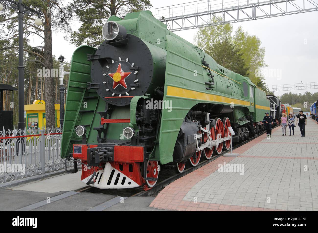 Historic Russian steam locomotive П36 №097 / P36, photographed in the ...