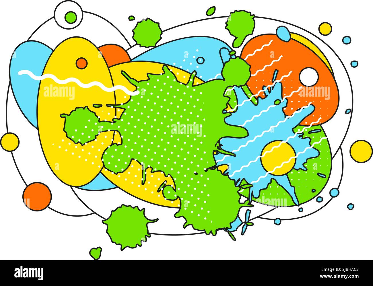 Bauhaus pop art banner. Zine background of heap of memphis circular ...