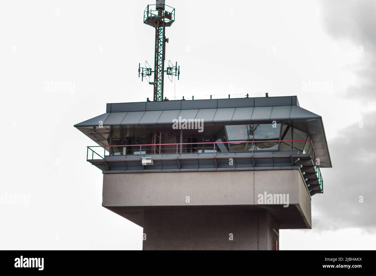 The control tower in the North sea canal or Noordzeecanaal Stock Photo ...