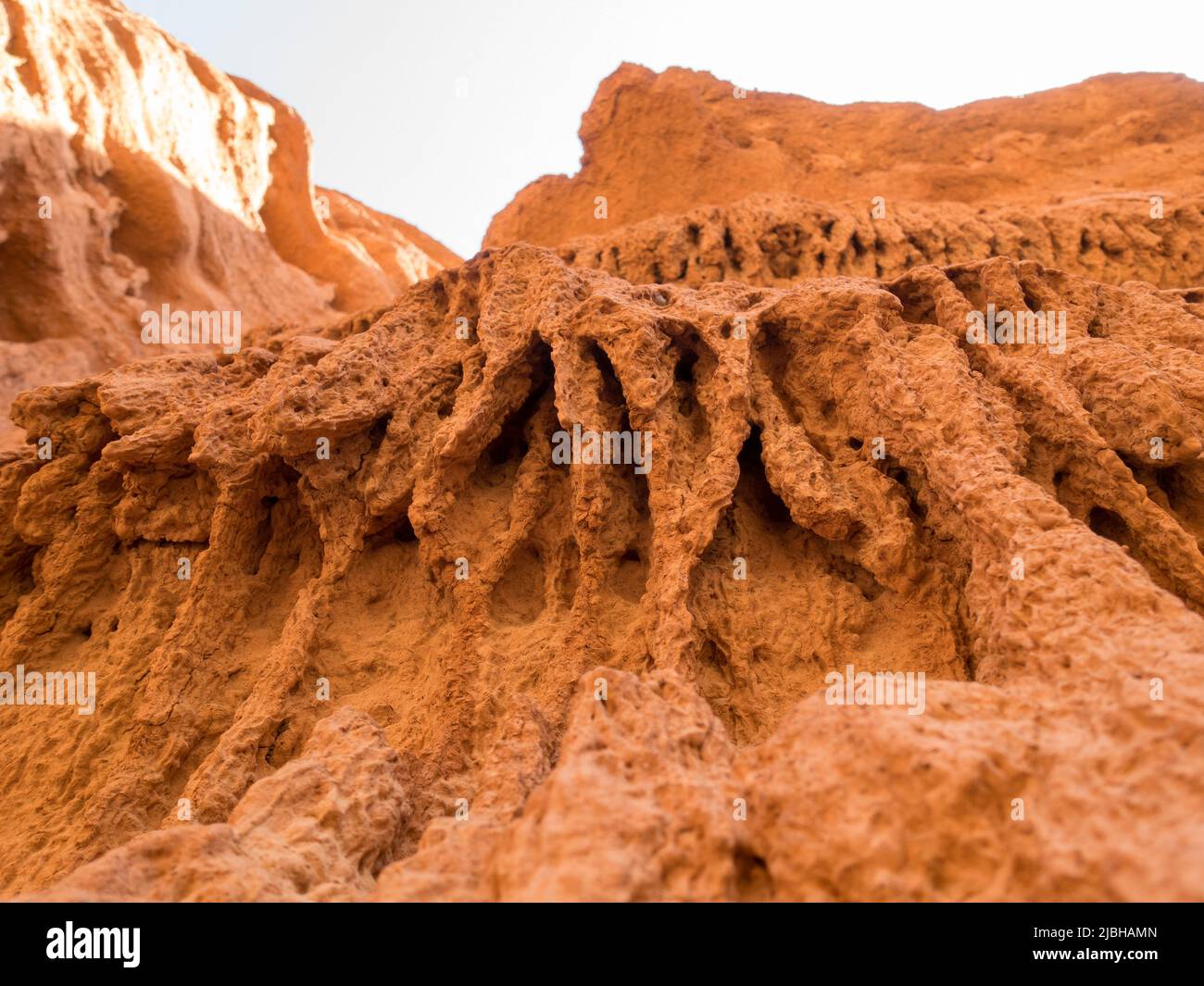 Texture of red clay. Natural natural patterns. Dry red background ...