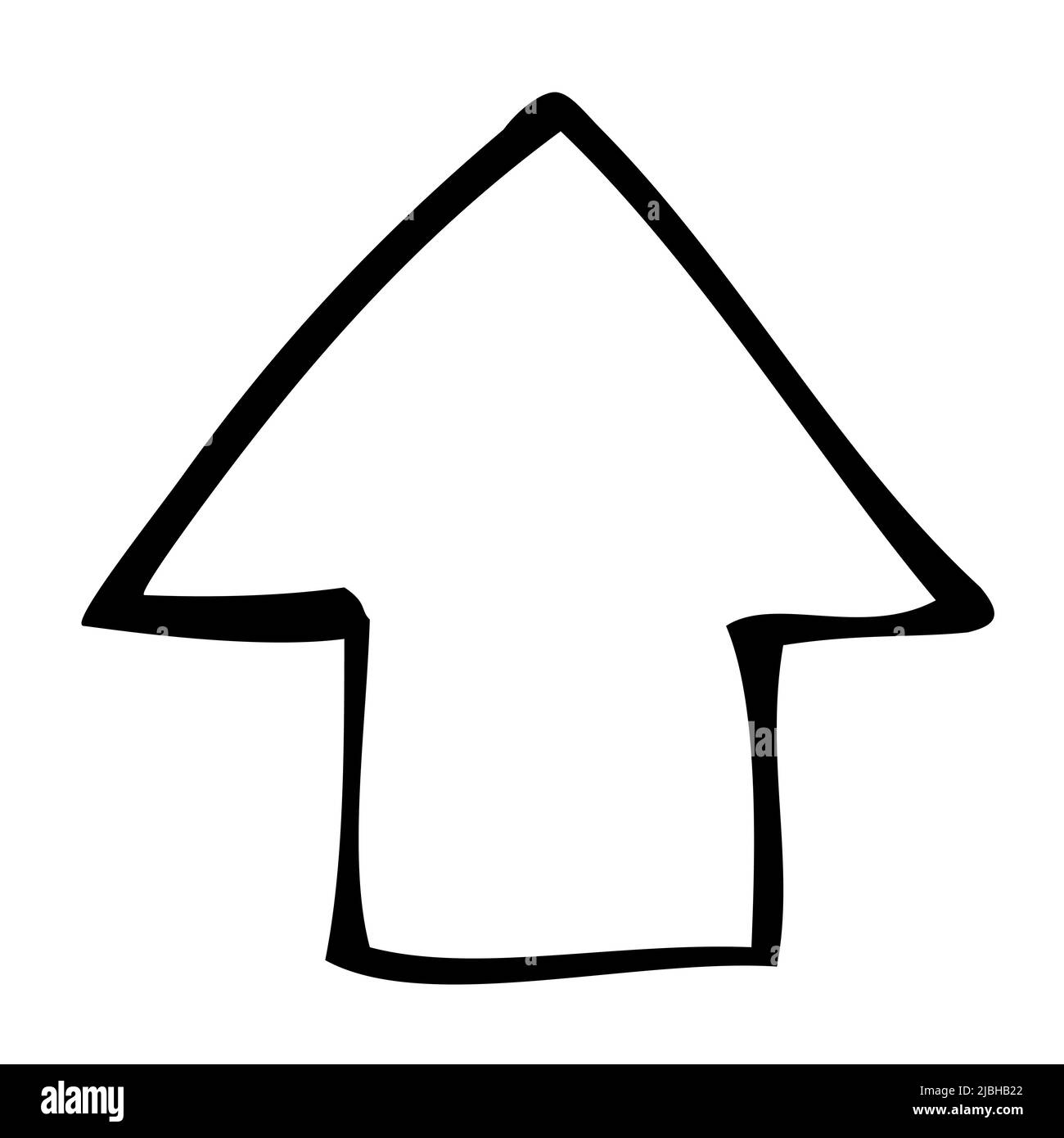 Doodle up arrow symbol hand drawn with thin line. Graphic design ...