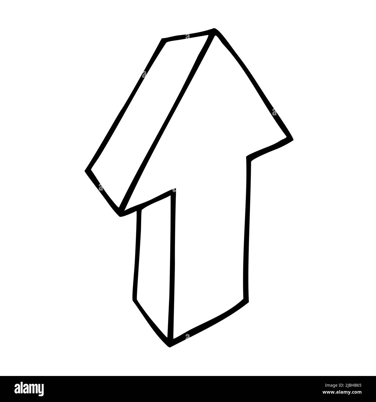 Doodle up arrow symbol hand drawn with thin line. Graphic design ...