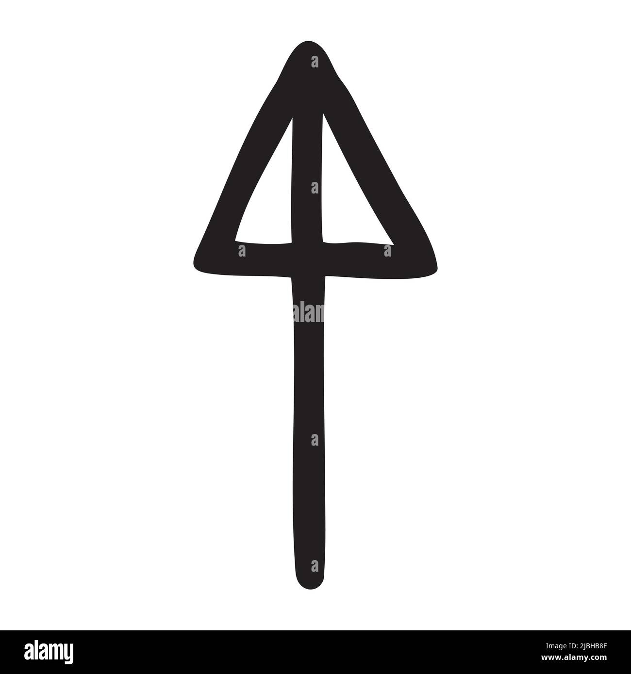 Doodle up arrow symbol hand drawn with thin line. Graphic design ...