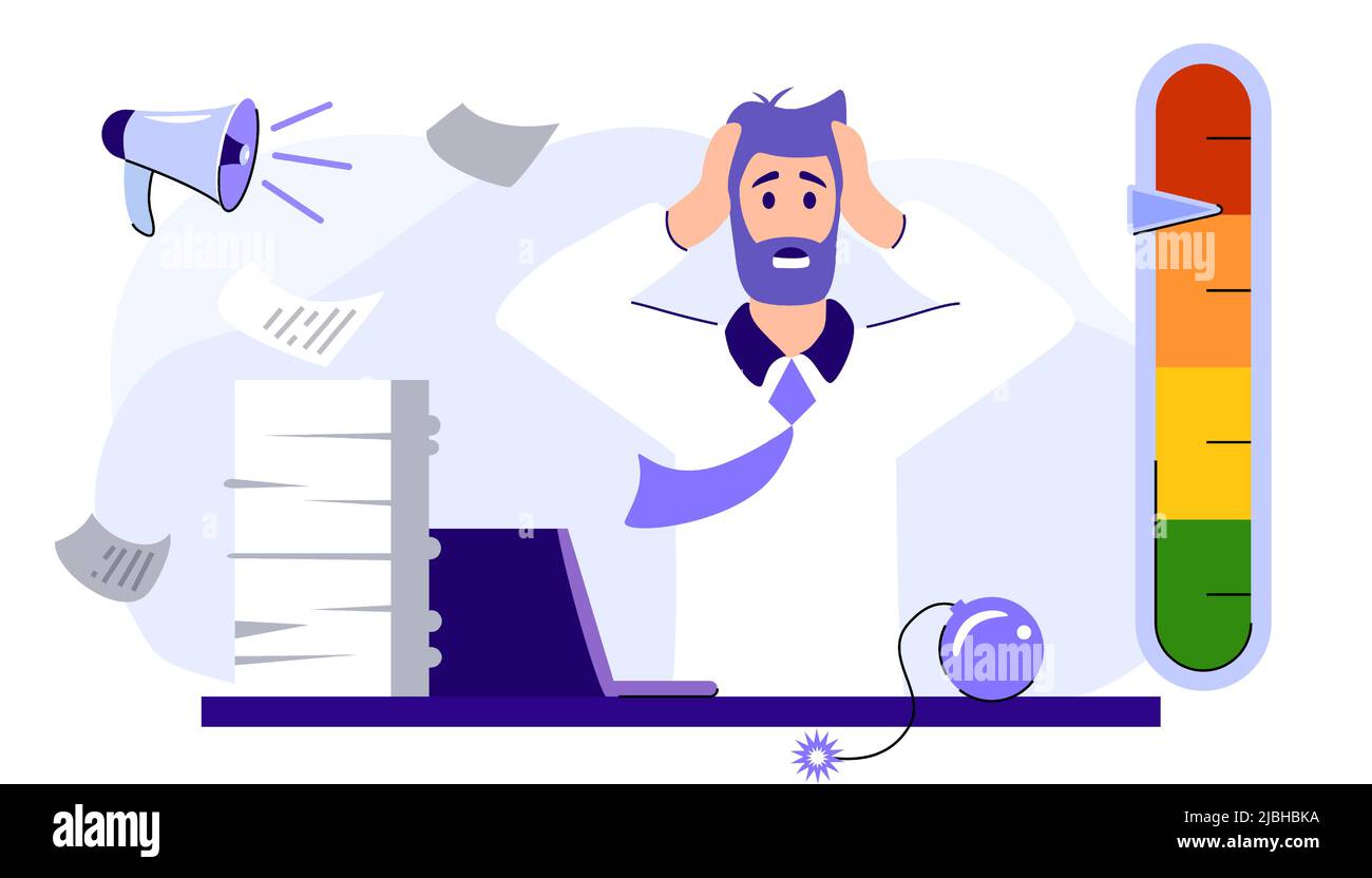 Stress level rises with problem and pressure solving Emotional overload ...